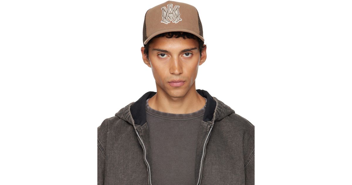 Amiri Ma Outline Trucker Cap in Black for Men | Lyst