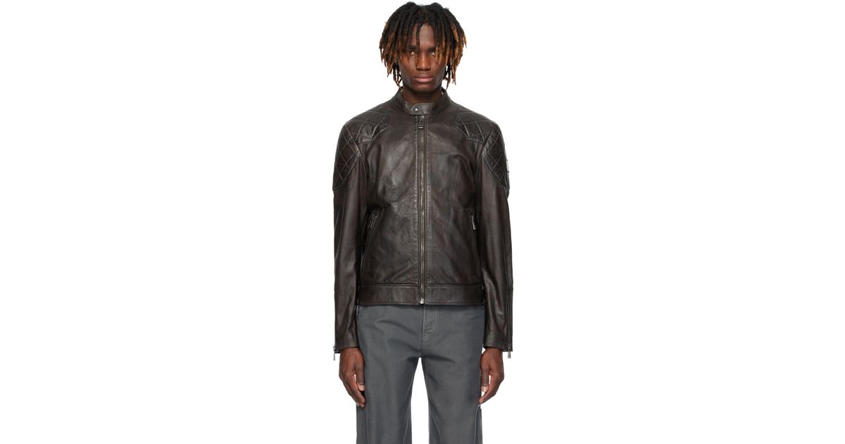 Belstaff Legacy Outlaw Leather Jacket in Black for Men | Lyst