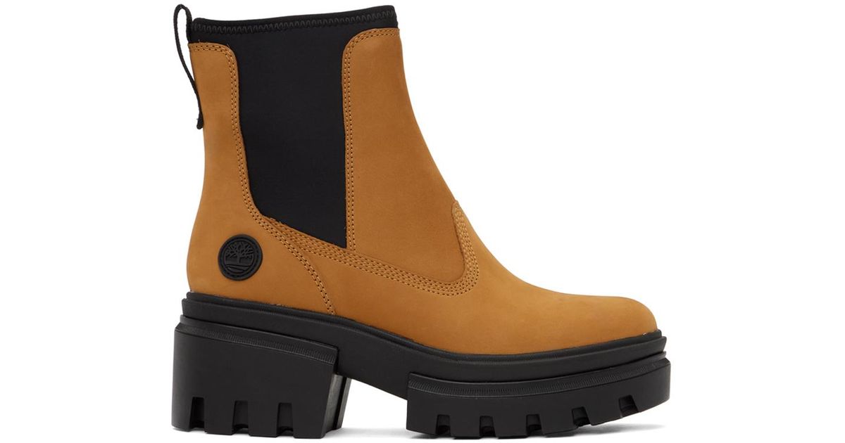 Timberland Tan Everleigh Chelsea Boot in Black | Lyst