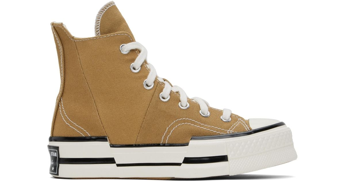 Converse Tan Chuck 70 Plus High Top Sneakers in Black | Lyst