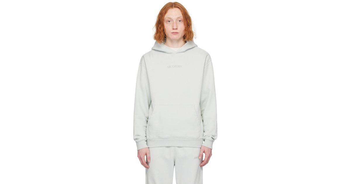 Nike Green Air Jordan Wordmark Hoodie in White for Men | Lyst