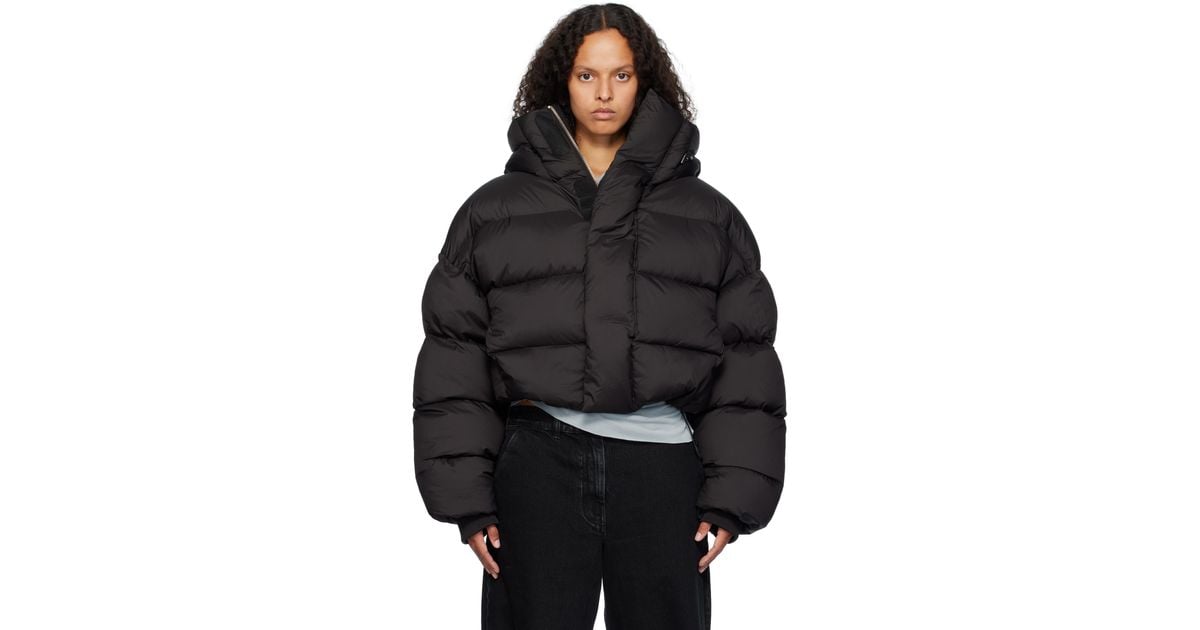 Entire studios Mml Hooded Down Puffer Jacket in Black | Lyst