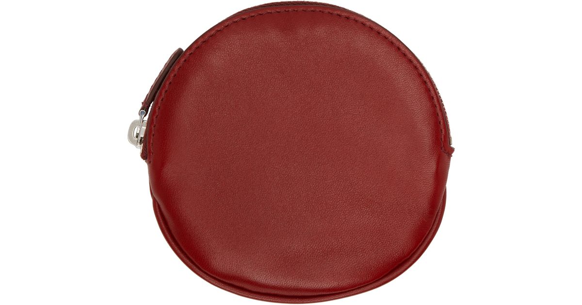 The Row Round Coin Pouch in Red | Lyst