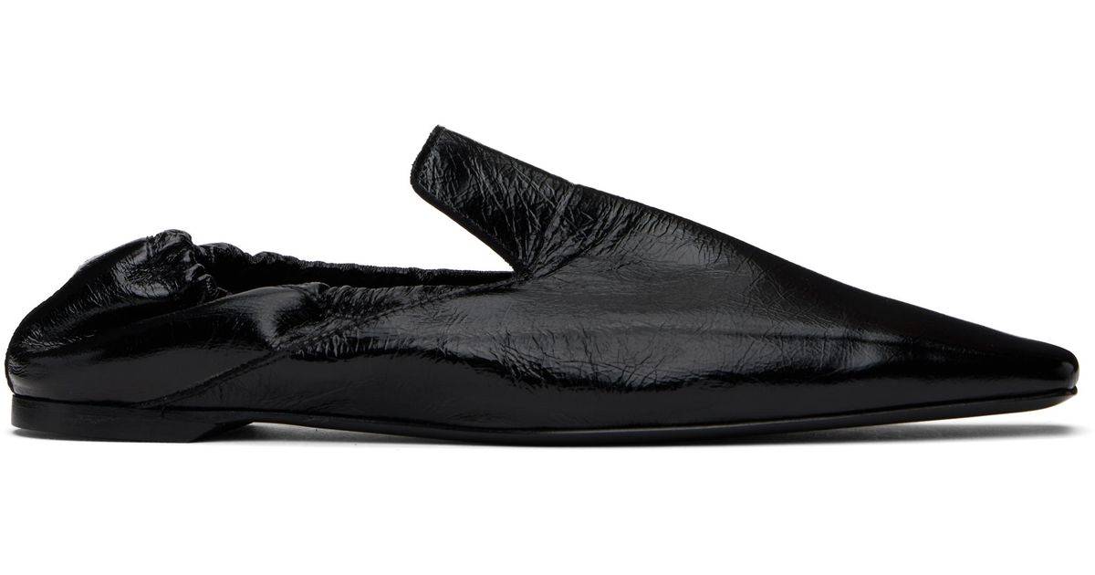 TOTEME Elastic-Back Leather Loafers in Black | Lyst