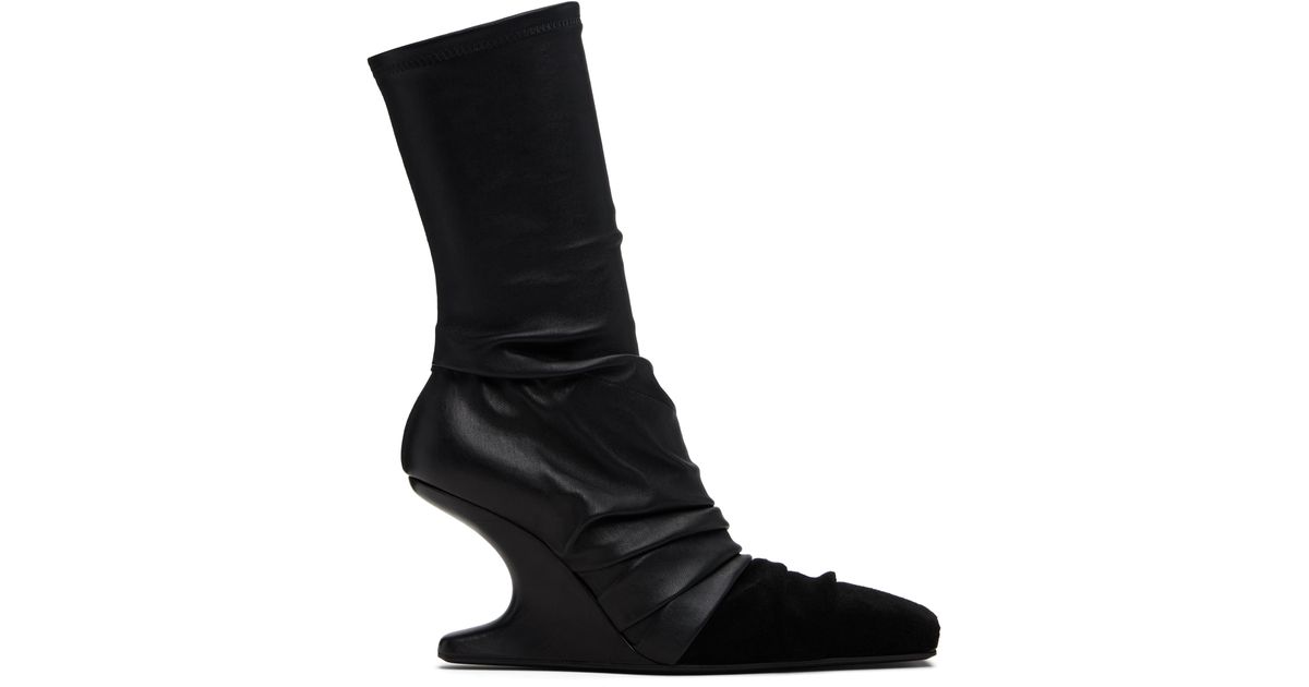 Bottes À Talon En Porte-À-Faux De 80 Mm Noires Rick Owens en coloris ...