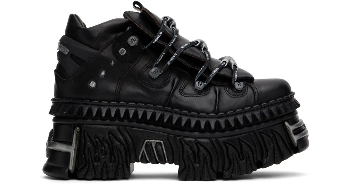 Vetements New Rock Edition Fire Platform Sneakers in Black for Men | Lyst