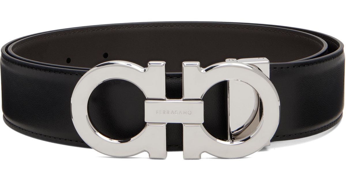 Ferragamo Adjustable Gancini Reversible Belt in Black for Men | Lyst UK