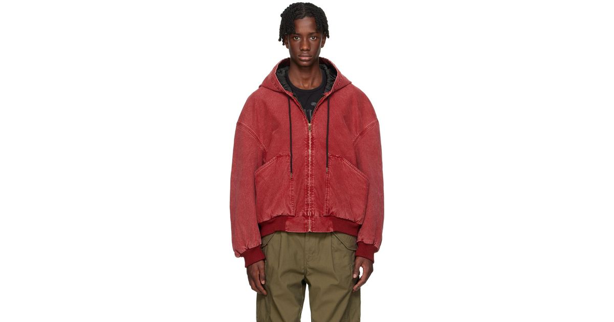 R13 Red Faded Jacket for Men | Lyst