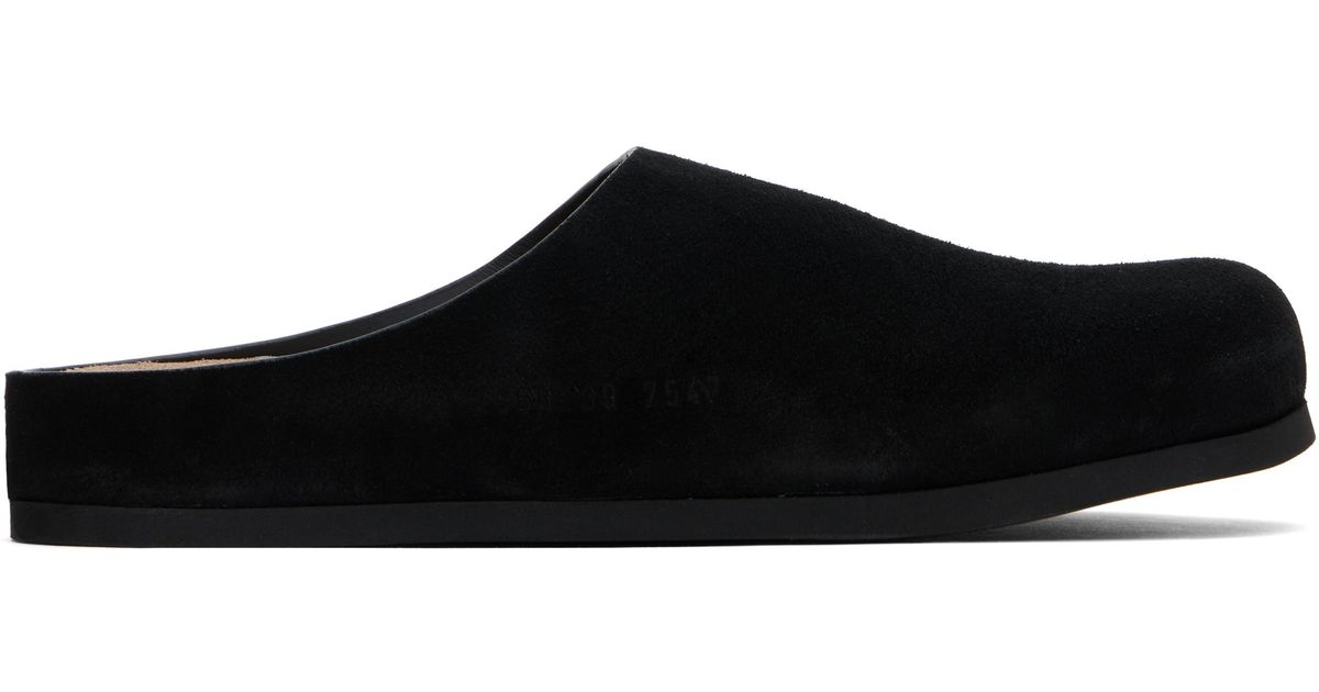 Common Projects Suede Clog Loafers in Black for Men | Lyst