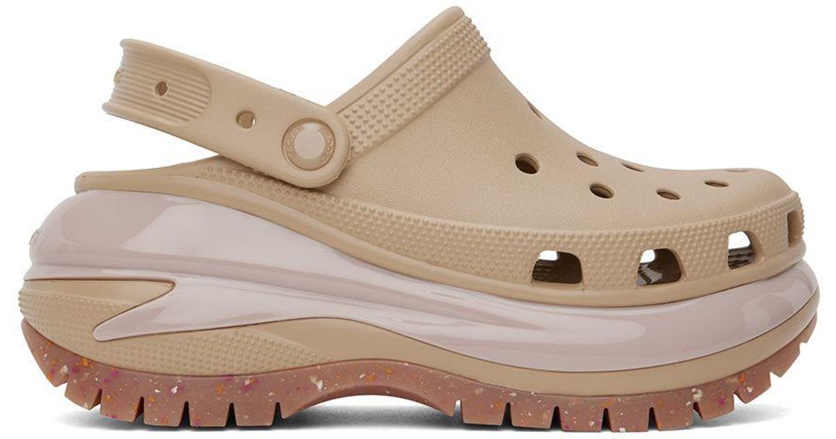 Crocs™ Beige Mega Crush Clogs in Black | Lyst