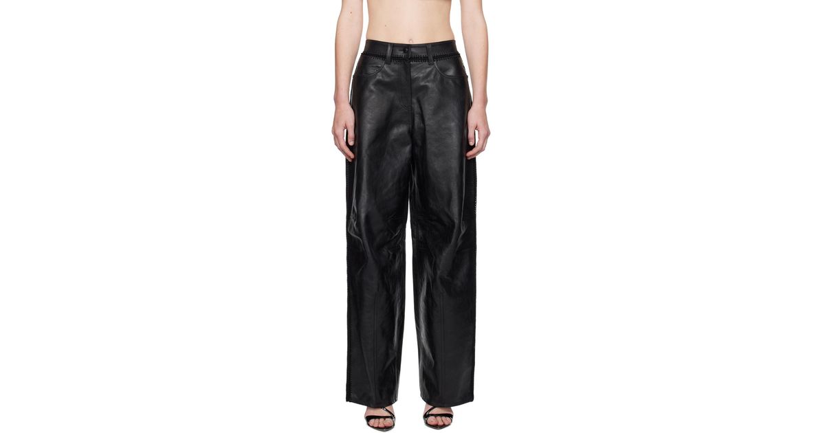 Alexander Wang Low-Rise Leather Pants in Black | Lyst UK