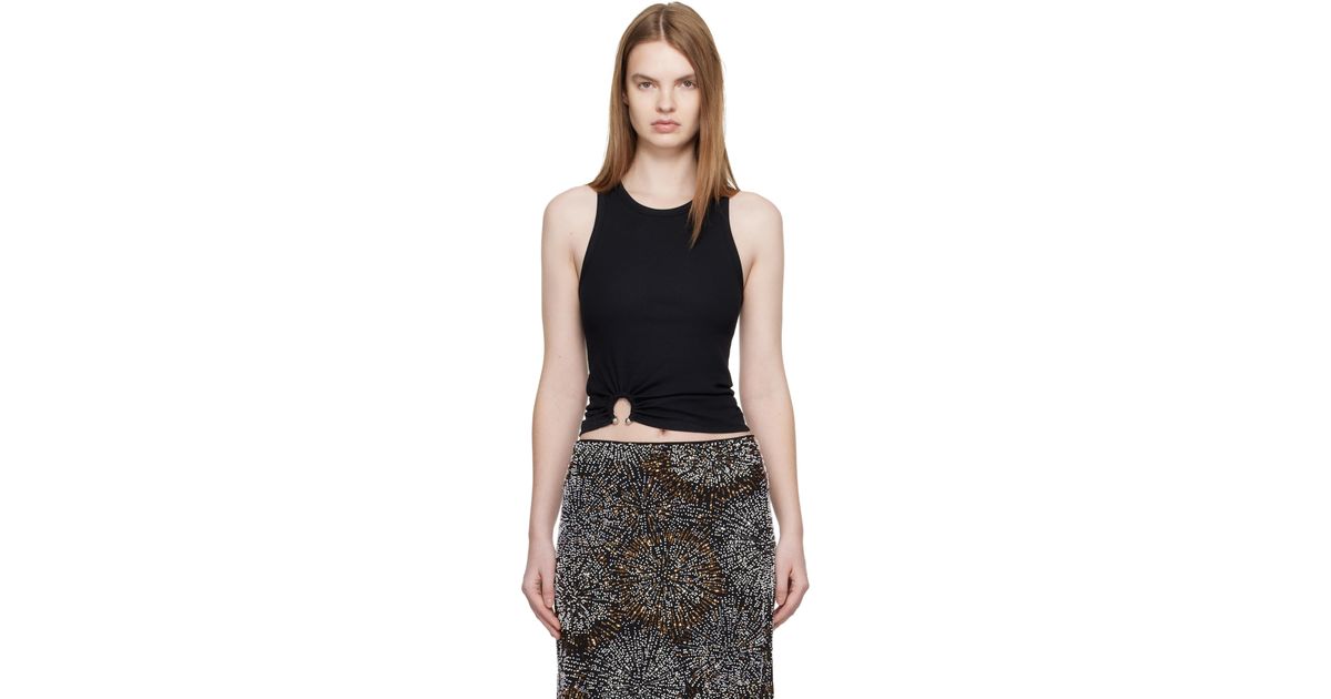 Rabanne Signature Piercing Tank Top in Black | Lyst UK