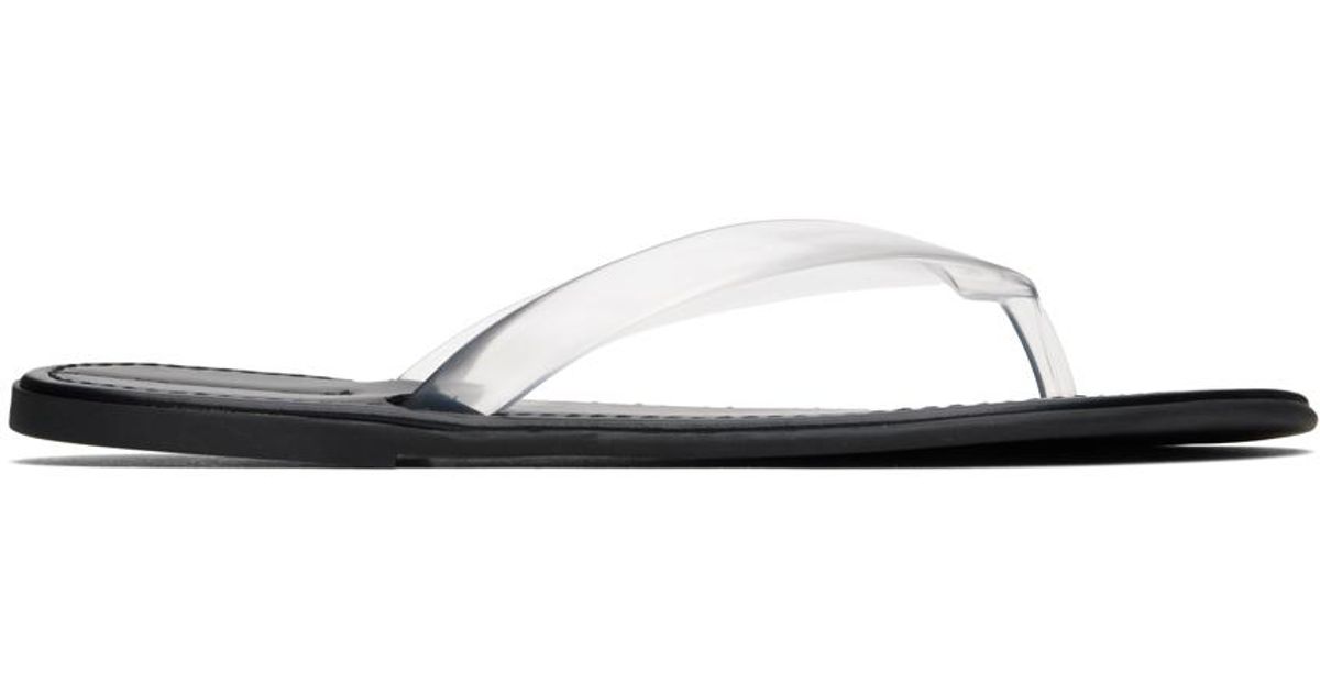 The Row Transparent Beach Flip Flops in Black | Lyst