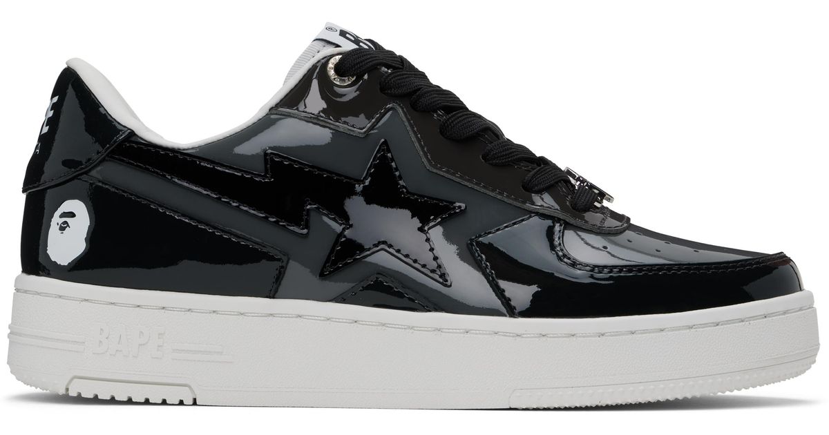 A Bathing Ape Sta Icon Sneakers in Black | Lyst