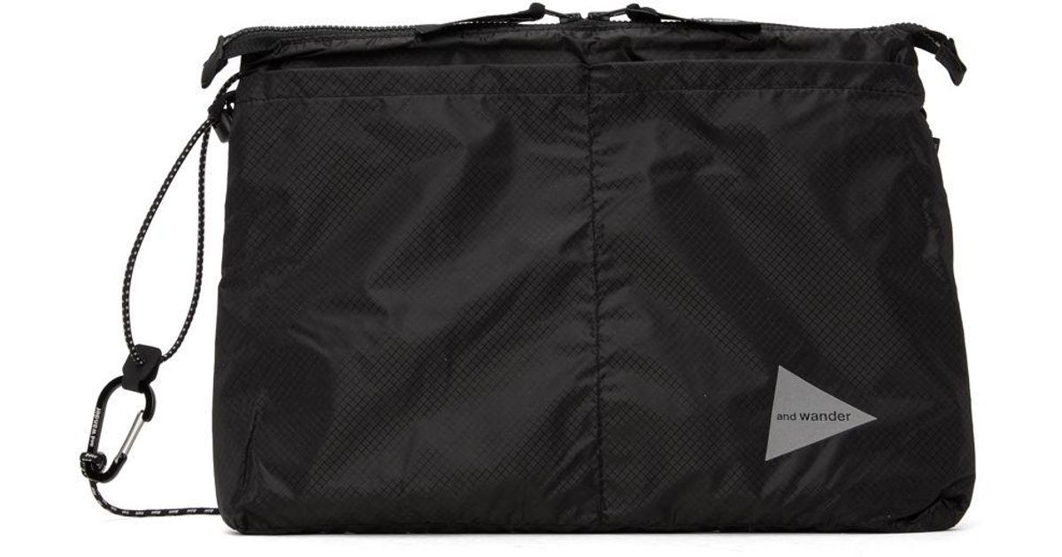 and wander Black Sil Messenger Bag for Men | Lyst