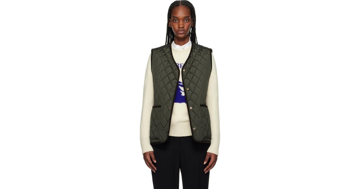 Burberry Quilted Nylon Vest in Black | Lyst