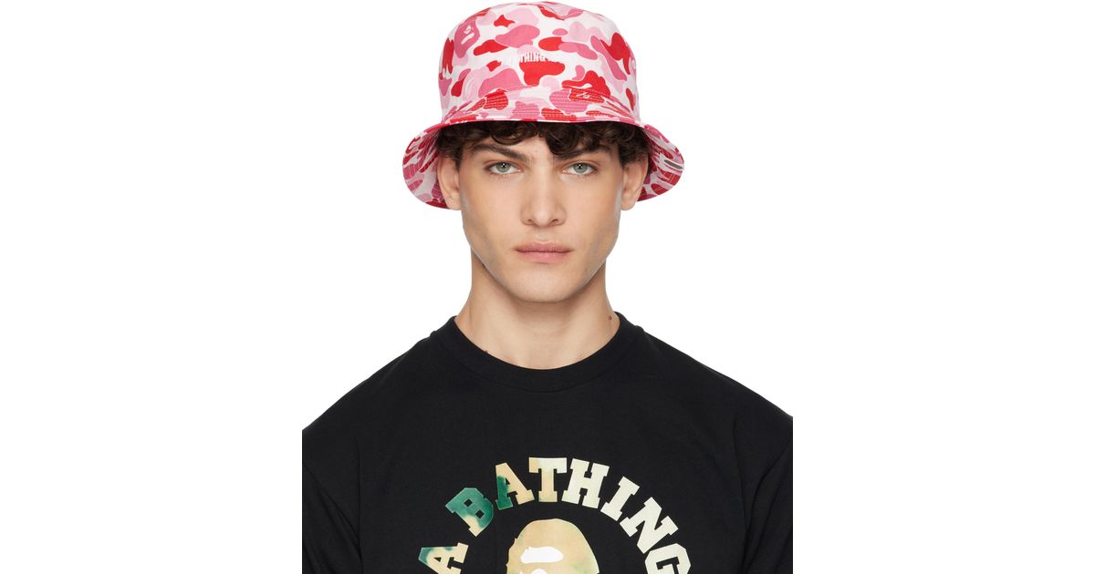 A Bathing Ape Abc Camo Logo Bucket Hat in Black for Men | Lyst