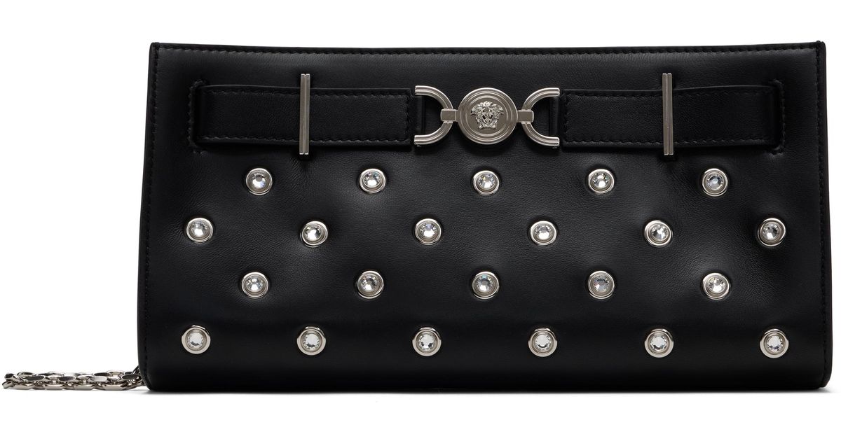 Versace Lamb Leather Clutch in Black | Lyst
