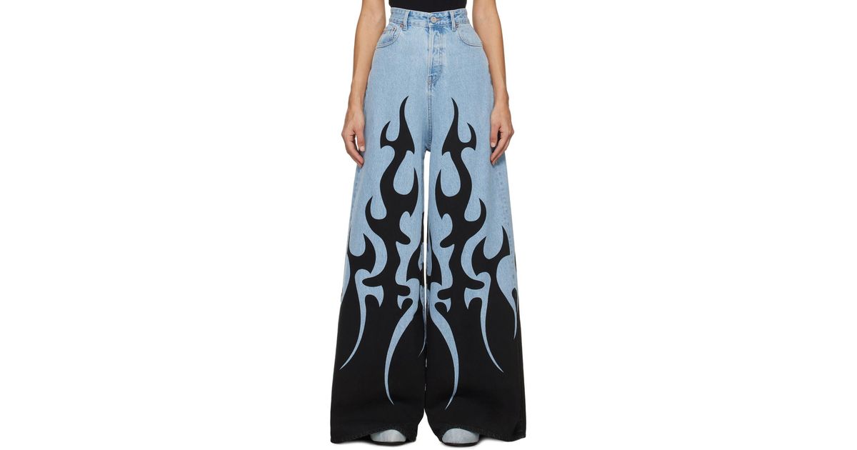 Vetements Blue Flame Jeans | Lyst