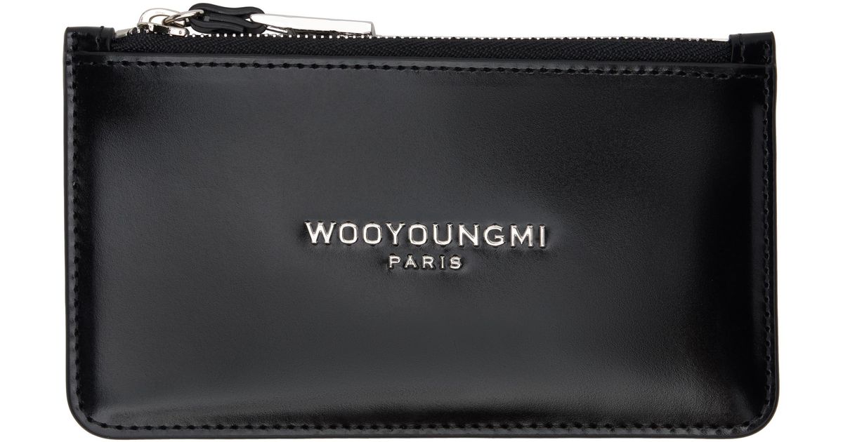 WOOYOUNGMI Leather Card Wallet in Black for Men | Lyst UK