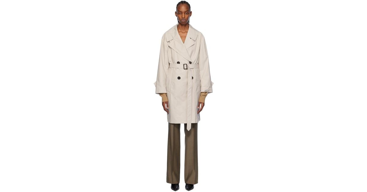 Max Mara Beige Vtrench Trench Coat in Black | Lyst