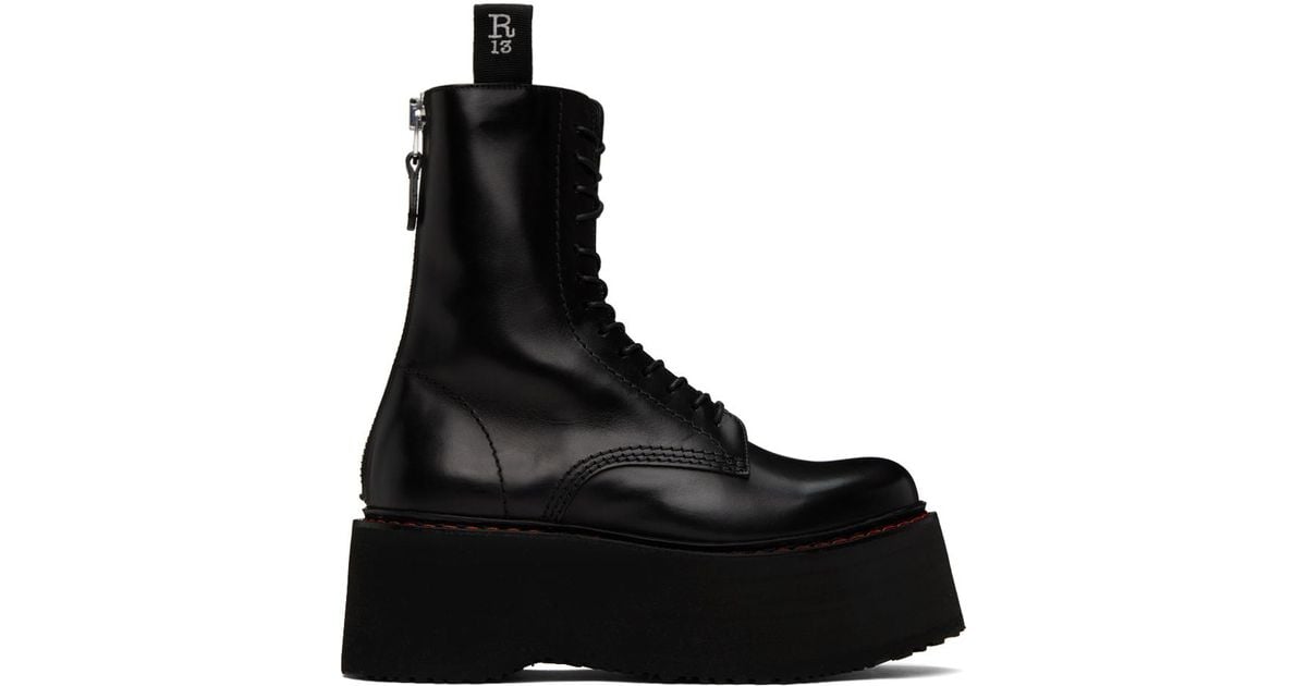 R13 Double Stack Boots in Black | Lyst