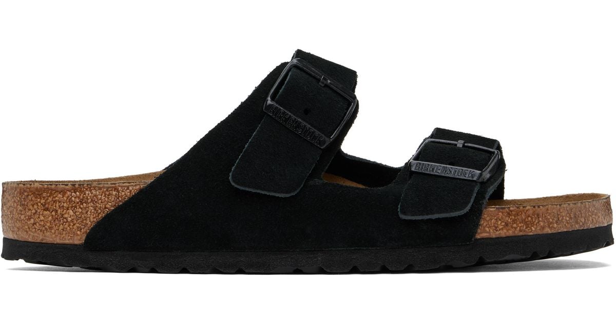 Birkenstock Regular Arizona Soft Footbed Sandals in Black for Men | Lyst
