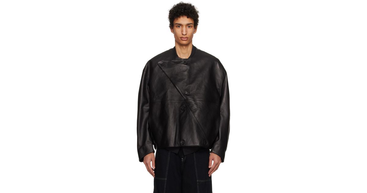 T/SEHNE Lock Leather Jacket in Black for Men | Lyst