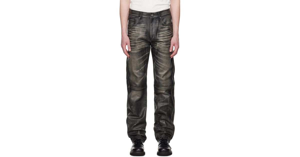 424 Five Pocket Leather Pants in Black for Men | Lyst