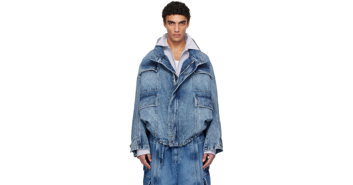 Hed Mayner Flap Pocket Denim Jacket in Blue for Men | Lyst