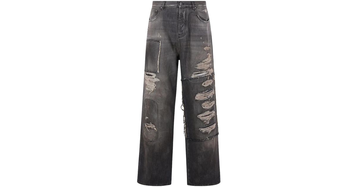 Amiri Carpenter Repaired Baggy Jean "Crafted" Ambmje1006 680" in Black ...