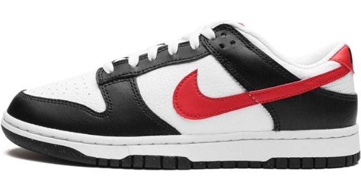 Nike Black Red Swoosh Panda Dunk Lows | Lyst UK