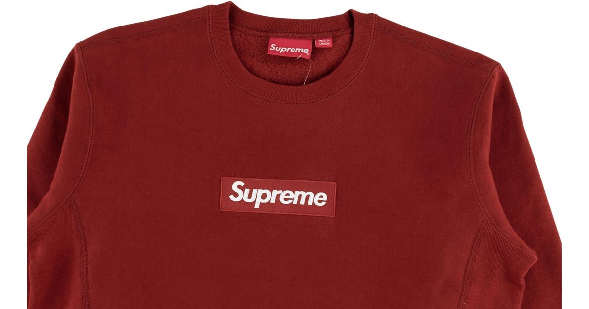 Supreme Box Logo Crewneck "Fw 18" in Red for Men | Lyst UK