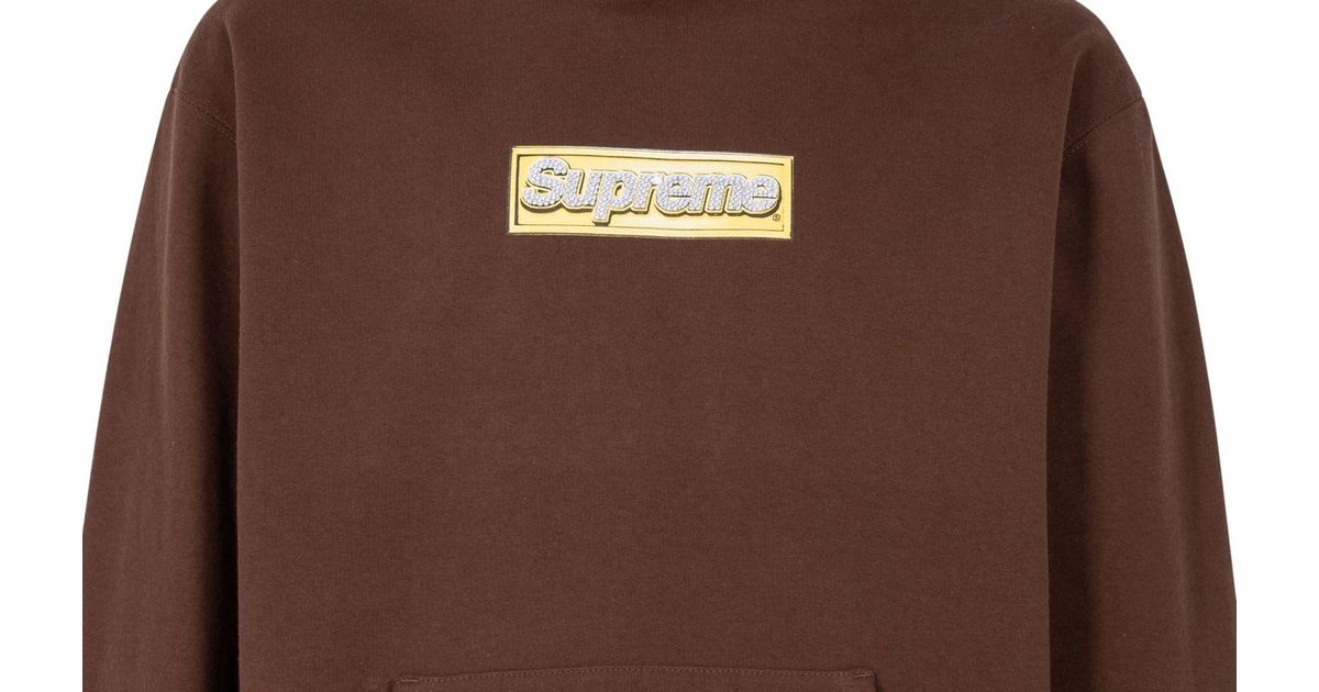 Supreme Bling Box Logo Hoodie "Ss 22" in Brown | Lyst UK