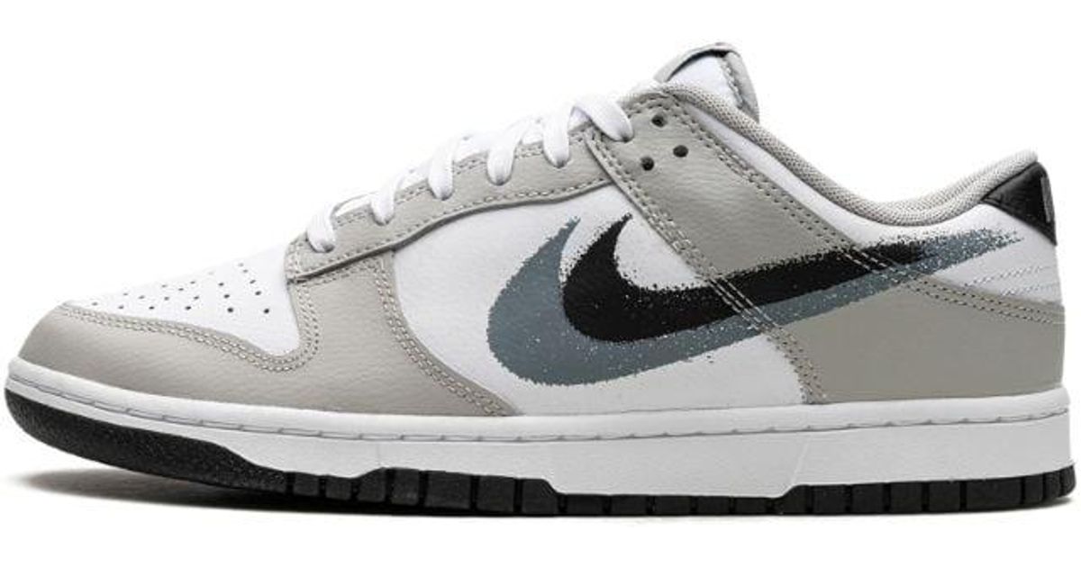 Nike Dunk Low "Stencil Swoosh" Shoes in Black | Lyst UK