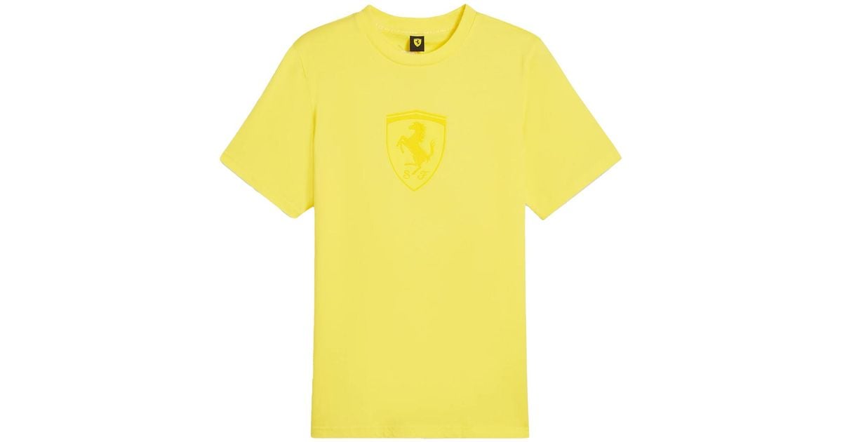 PUMA Ferrari Race Graphic Tee 627052 03" in Yellow for Men | Lyst UK