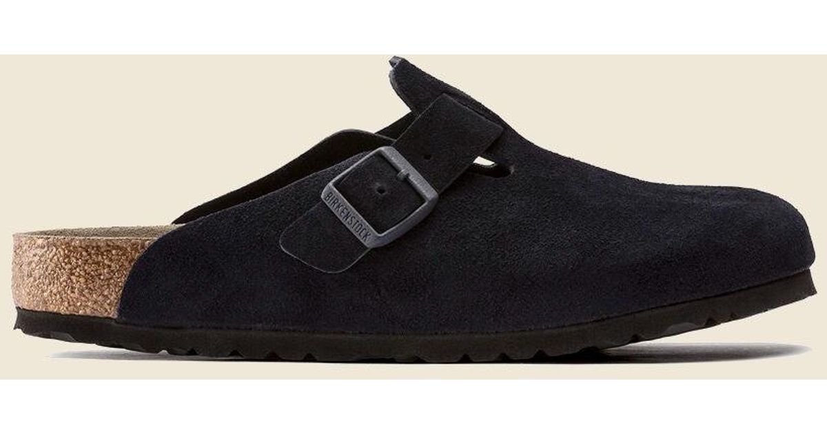 Birkenstock Boston Suede Clog - Midnight in Blue | Lyst