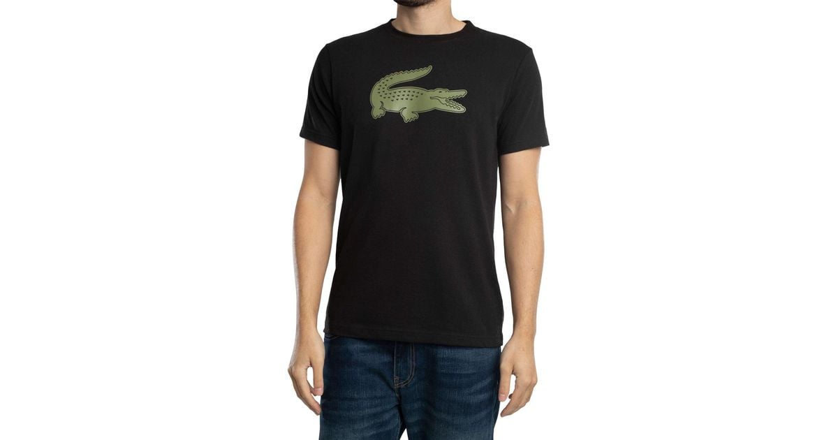 Lacoste Ultra Dry Logo Sport T-shirt in Black for Men | Lyst