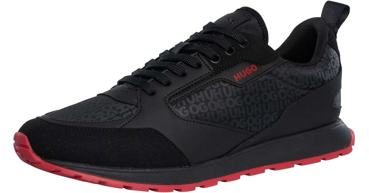 HUGO Ice Running Trainers in Black for Men | Lyst
