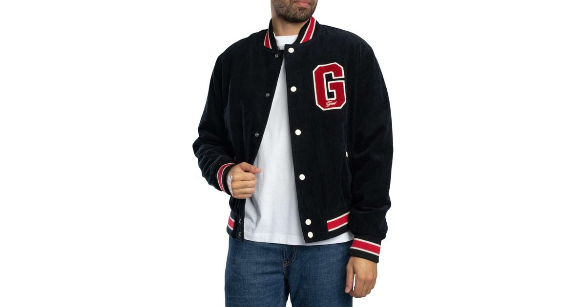 GANT Cord Varsity Jacket in Blue for Men | Lyst UK