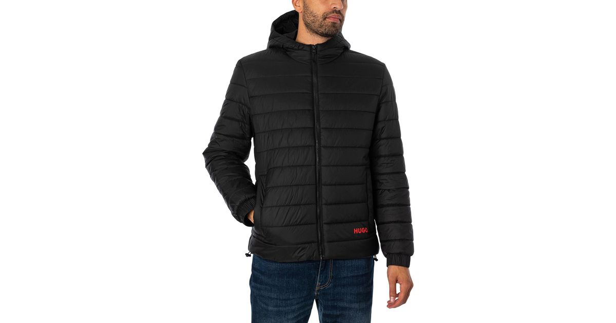 HUGO Brent2441 Puffa Jacket in Black for Men | Lyst