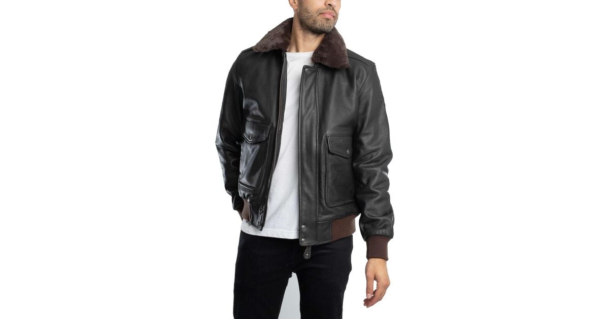 Schott Nyc Vintage A-2 Leather Flight Jacket in Gray for Men | Lyst