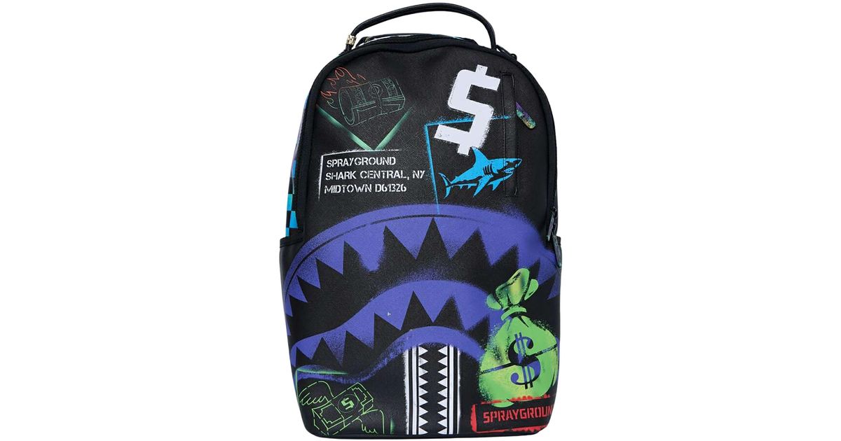 Sprayground 20l Shark Central Stencils Backpack in Blue for Men | Lyst ...