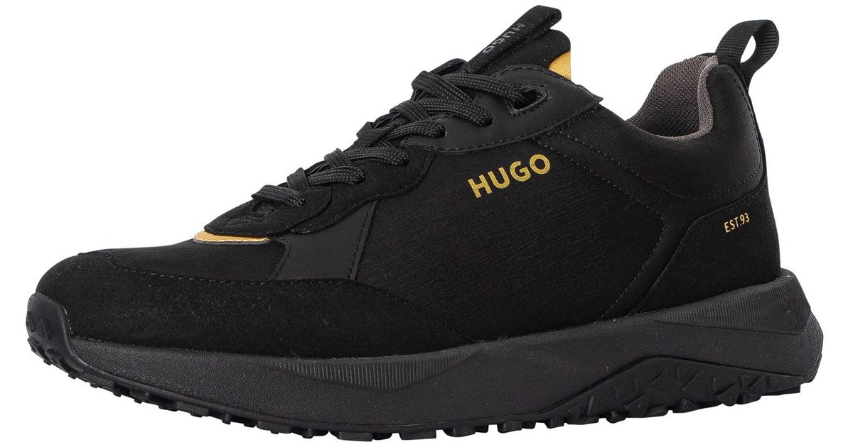 HUGO Kane Running Trainers in Black for Men | Lyst
