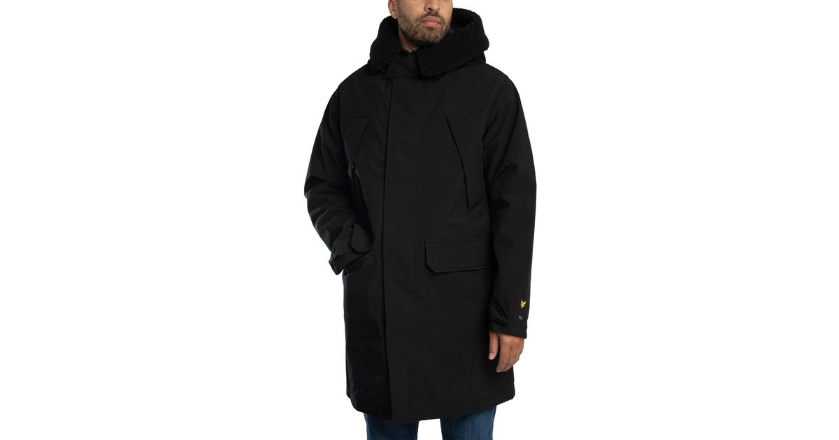 Lyle & Scott Cold Weather Parka Jacket in Black for Men | Lyst UK