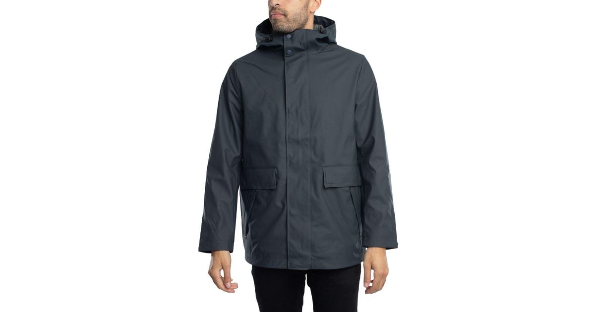 HUNTER Logo Rain Jacket in Blue for Men | Lyst UK