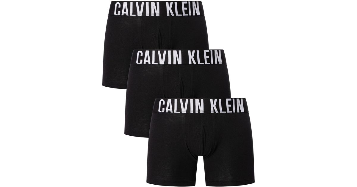 Calvin Klein Intense Power 3 Pack Boxer Briefs in Black for Men | Lyst