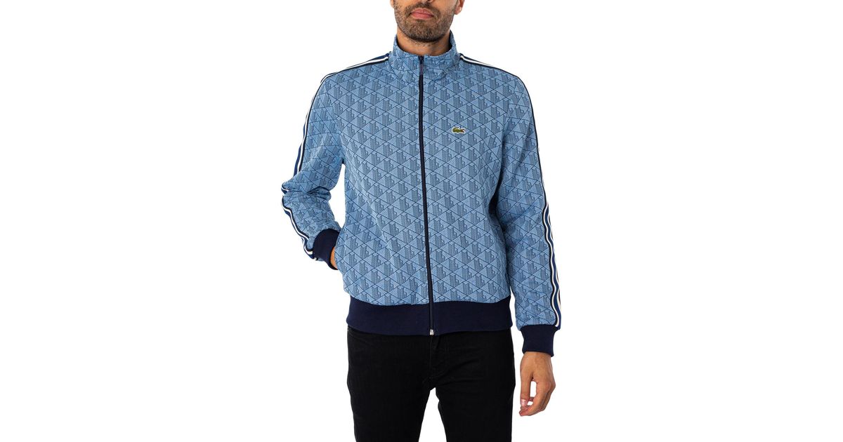 Lacoste Paris Monogram Track Jacket in Blue for Men | Lyst