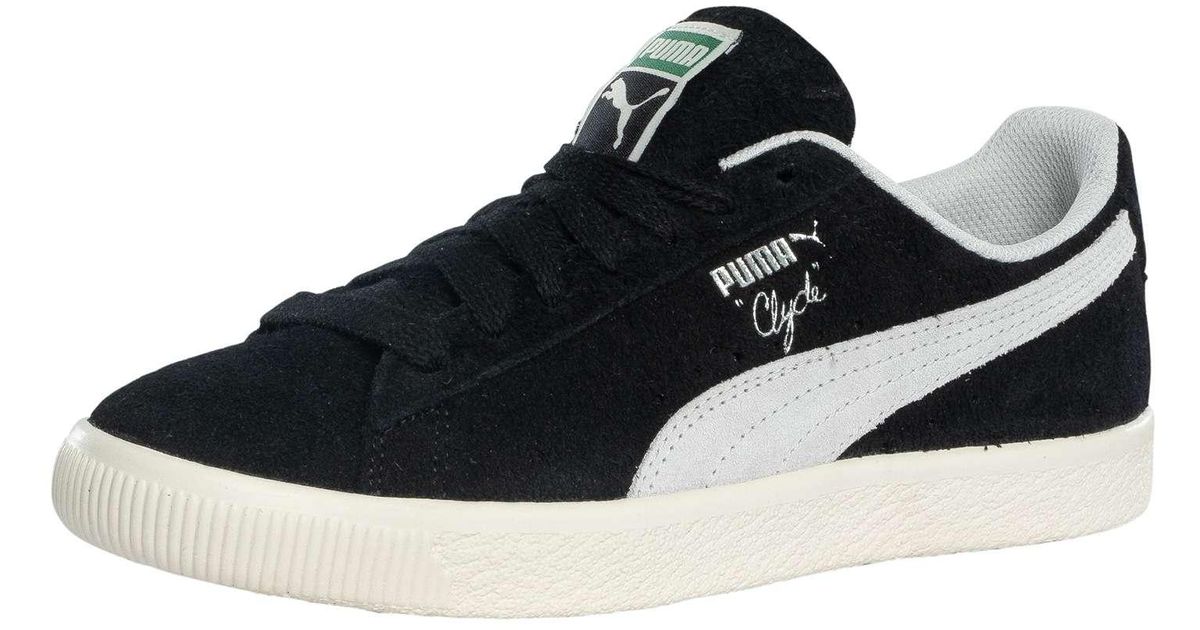 PUMA Clyde Hairy Suede Trainers in Black for Men | Lyst