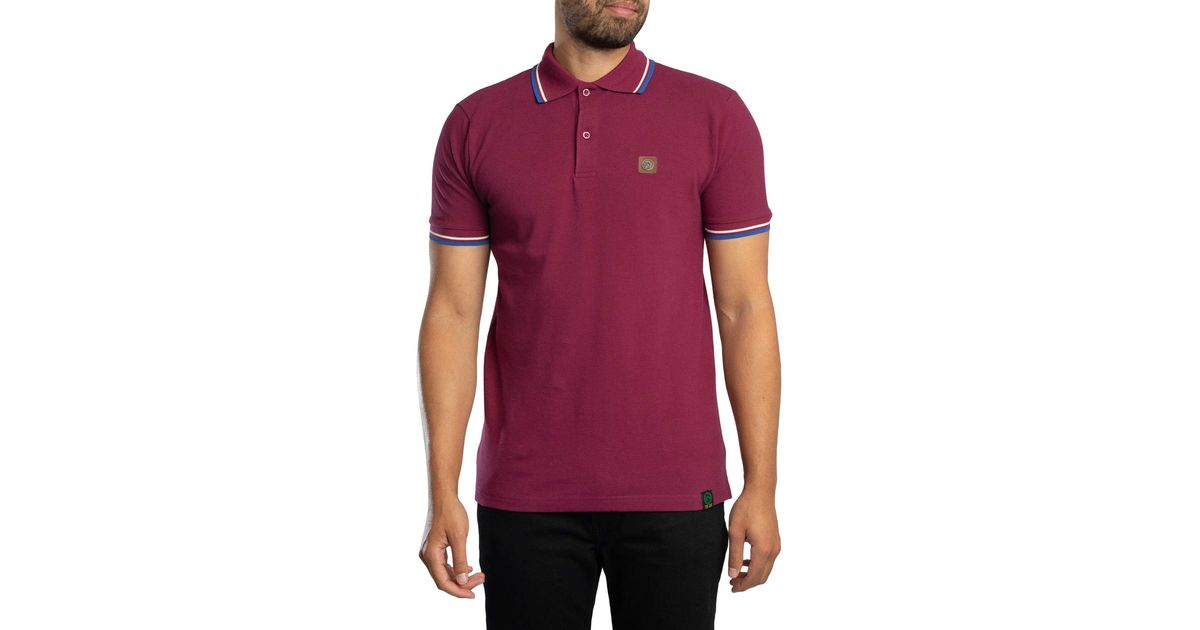 Trojan Three Colour Tipped Pique Polo Shirt in Red for Men | Lyst UK